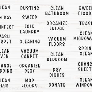 Cleaning Stickers Digital, Daily Chores Stickers, Digital Planner ...