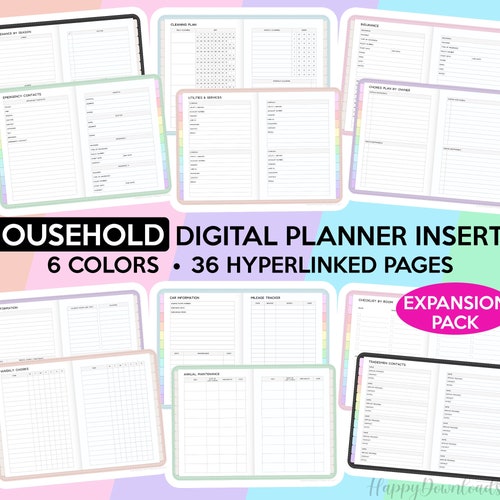 Household Digital Planner Home Digital Planner Inserts - Etsy