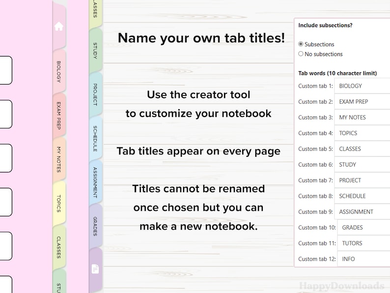 Portrait Digital Notebook With Tabs Goodnotes Notebook - Etsy