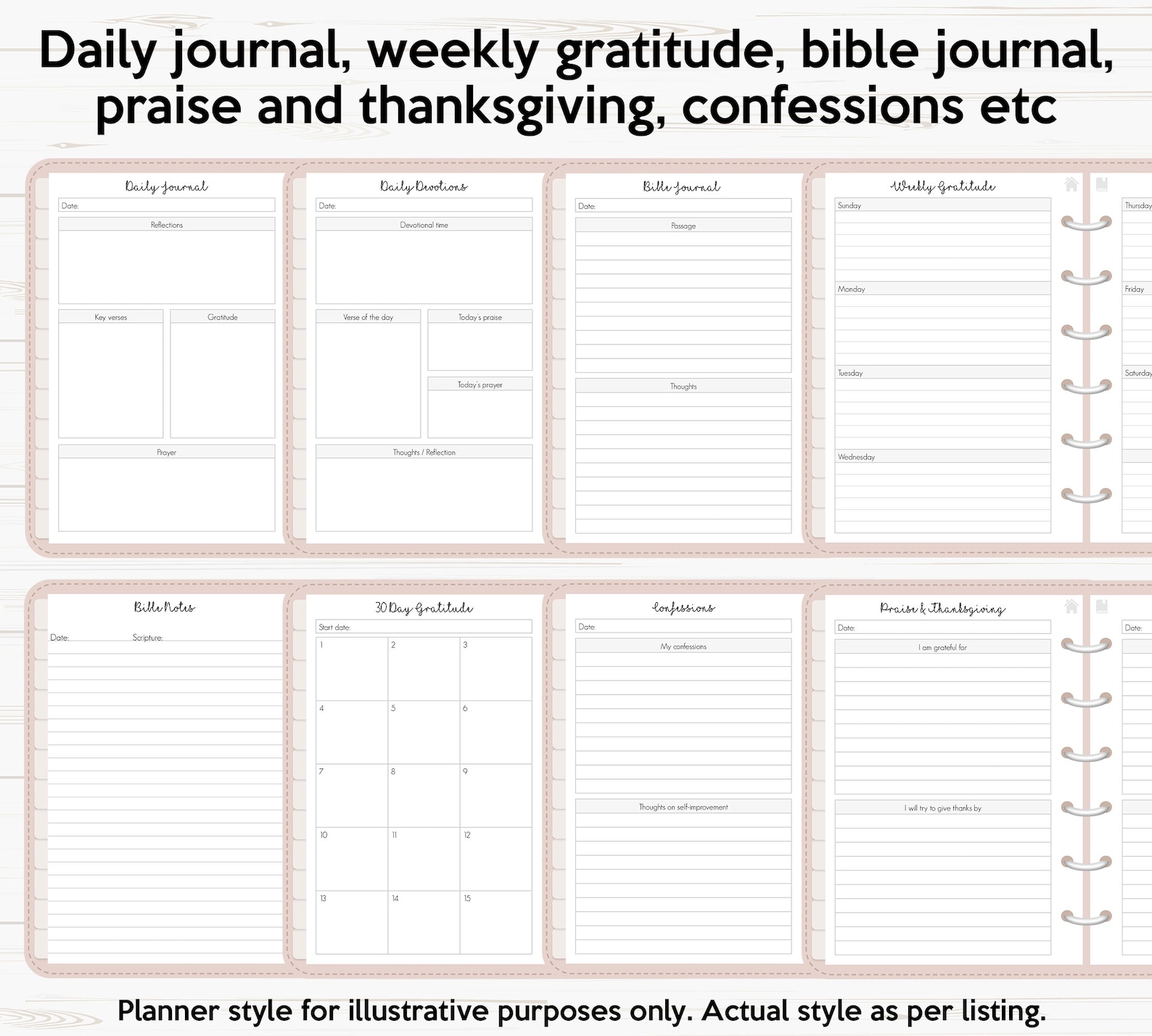 Faith Onenote Digital Planner Templates Inserts Pack REGULAR | Etsy