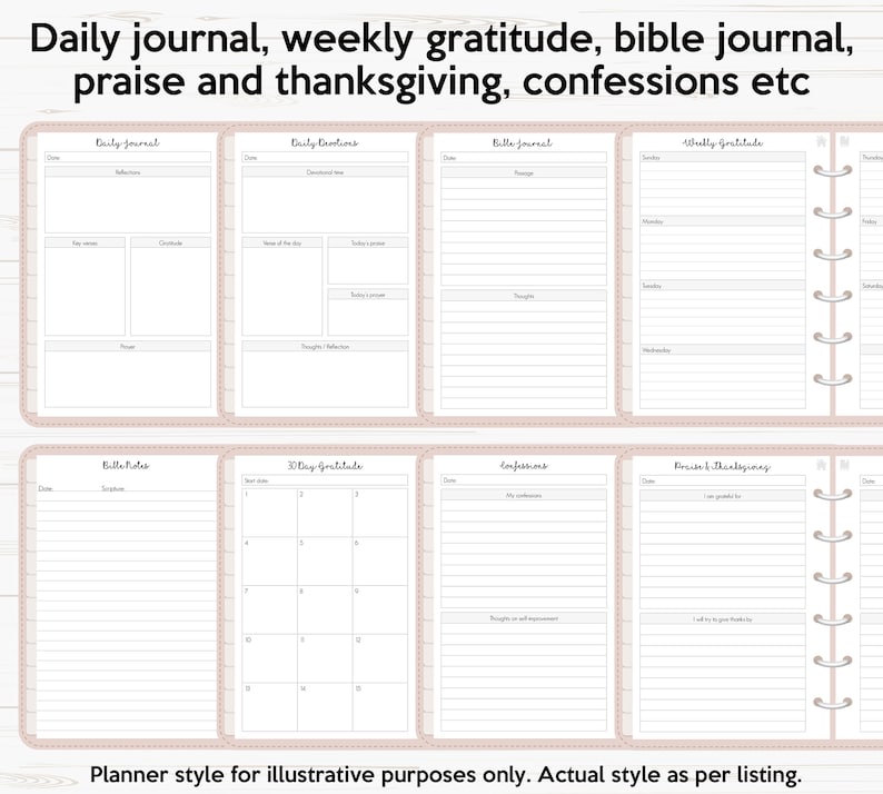 Faith OneNote Digital Planner Templates Inserts Pack NOTEBOOK | Etsy