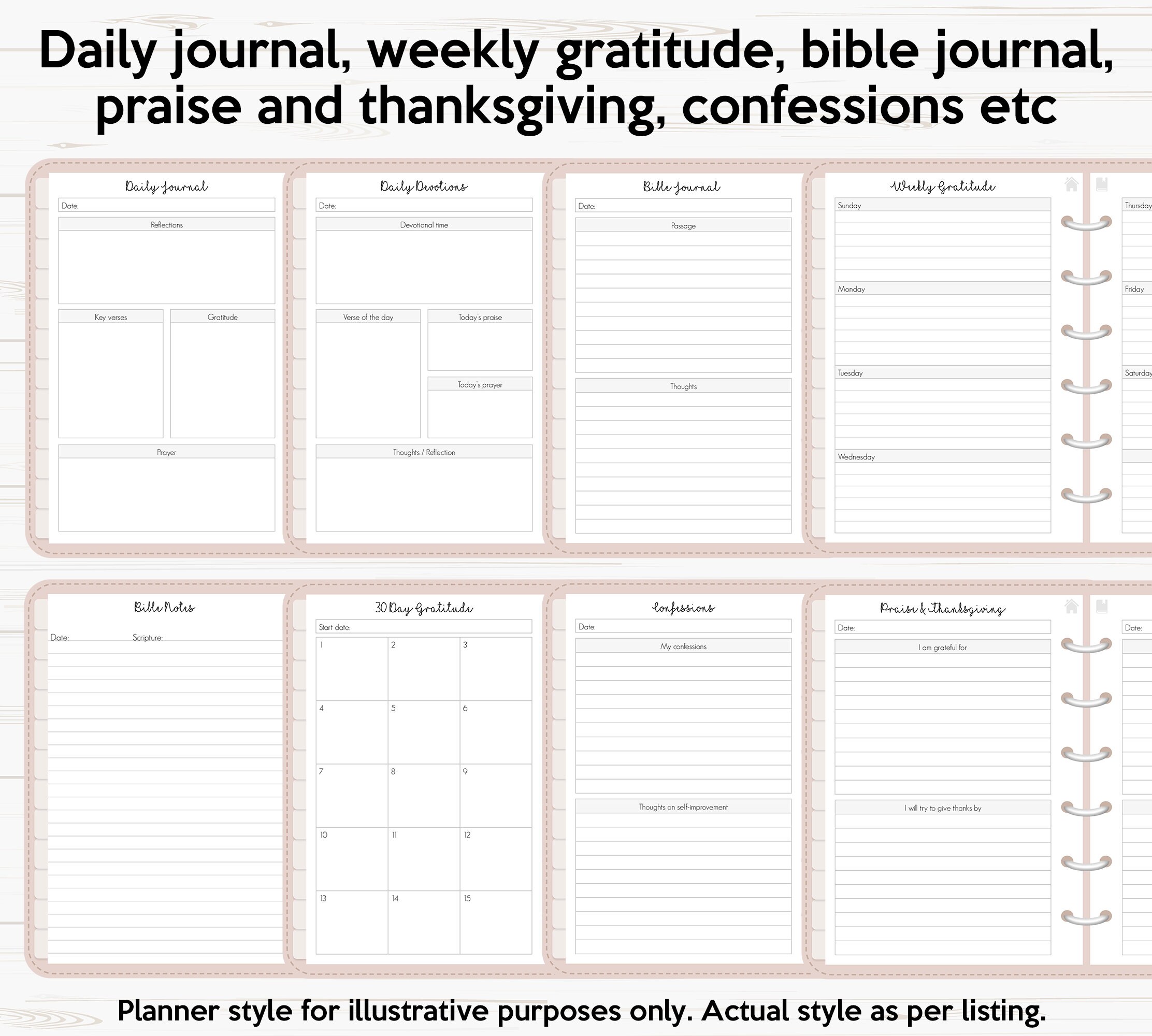 Faith OneNote Digital Planner Templates Inserts Pack NOTEBOOK | Etsy