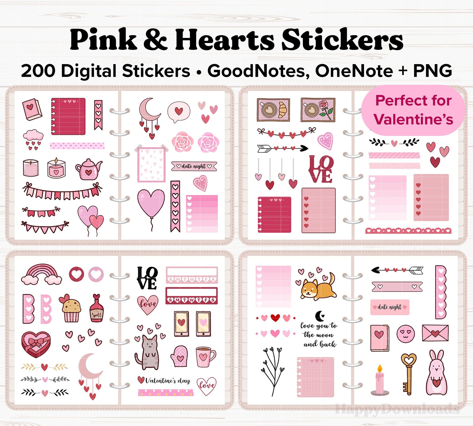 Valentine's Day Digital Stickers Valentines Stickers - Etsy