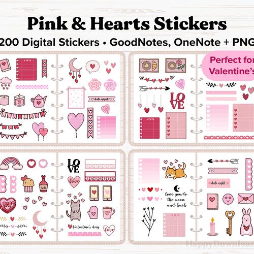Valentines Day Digital Stickers February Digital Planner - Etsy