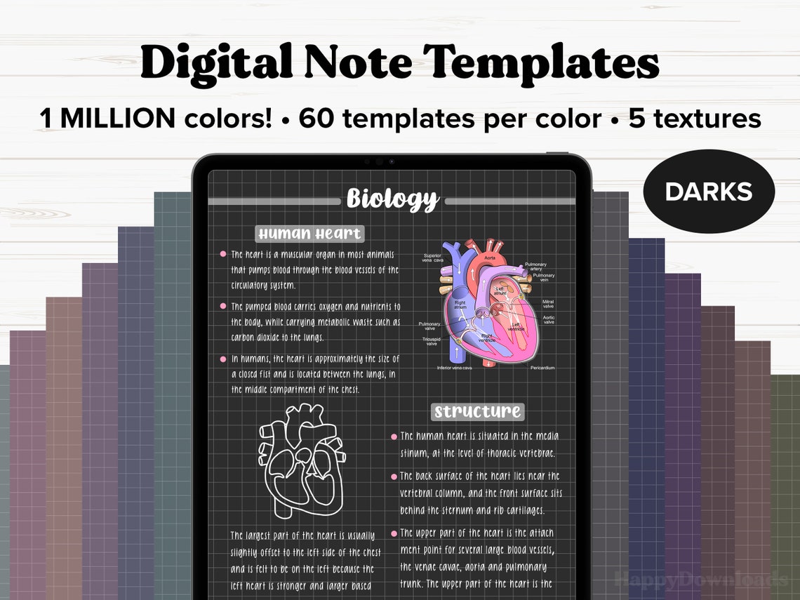 Digital Notepaper Templates Digital Note Papers Ipad Note - Etsy