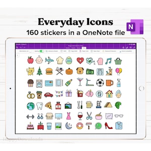 Onenote Digital Stickers, Everyday Icons Stickers, Daily Life Stickers ...