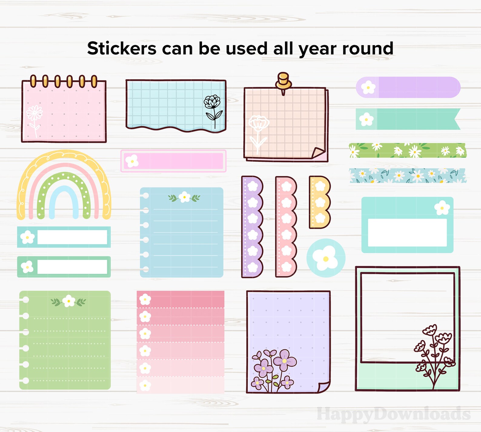 Spring Digital Stickers Spring Stickers Seasonal Stickers - Etsy