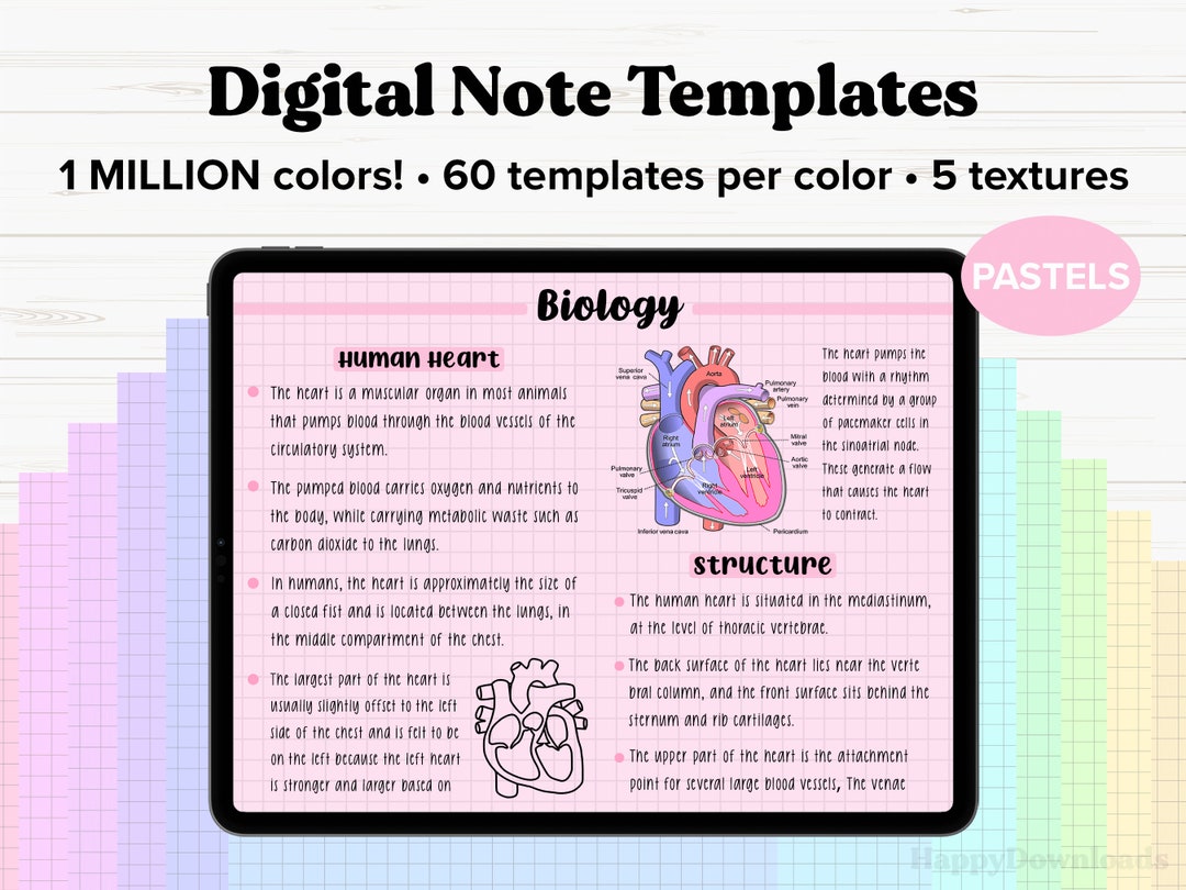 Digital Note Paper Templates Ipad Notetaking Notepaper - Etsy