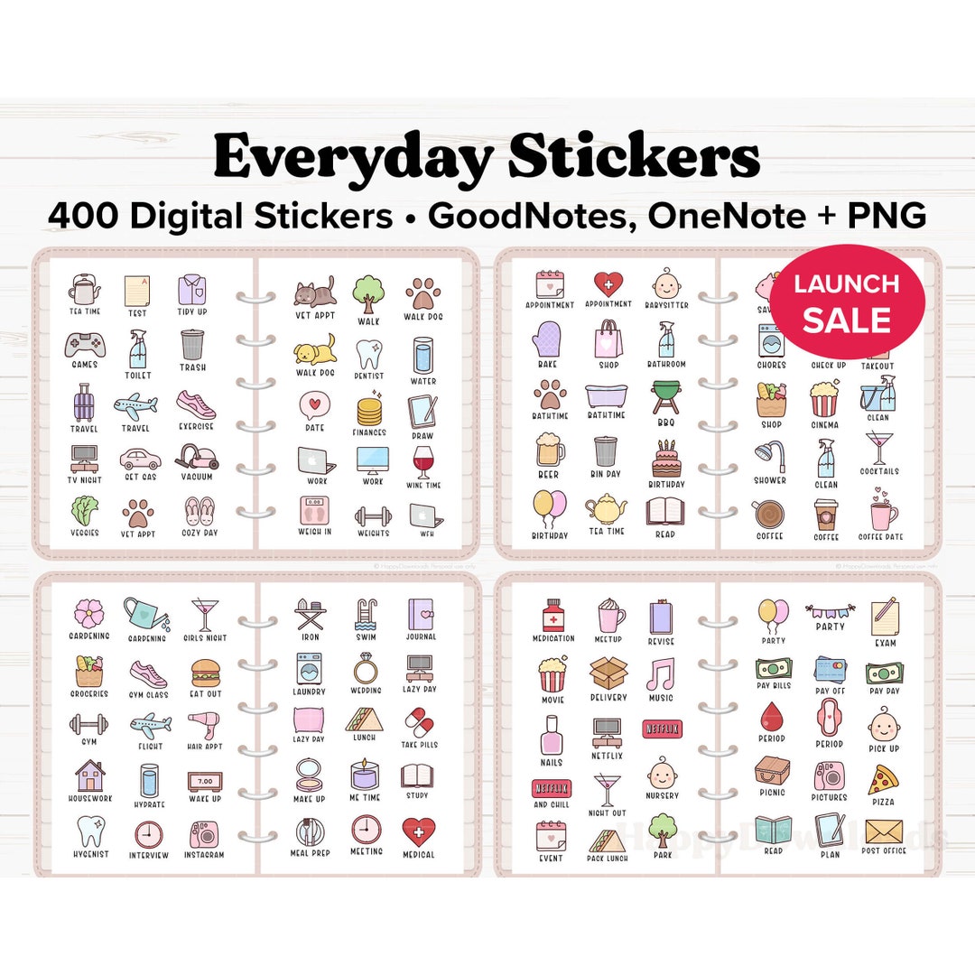 Everyday Life Digital Stickers Daily Planner Stickers iPad - Etsy