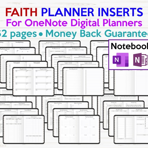 Faith Onenote Digital Planner Templates Inserts Pack NOTEBOOK - Etsy