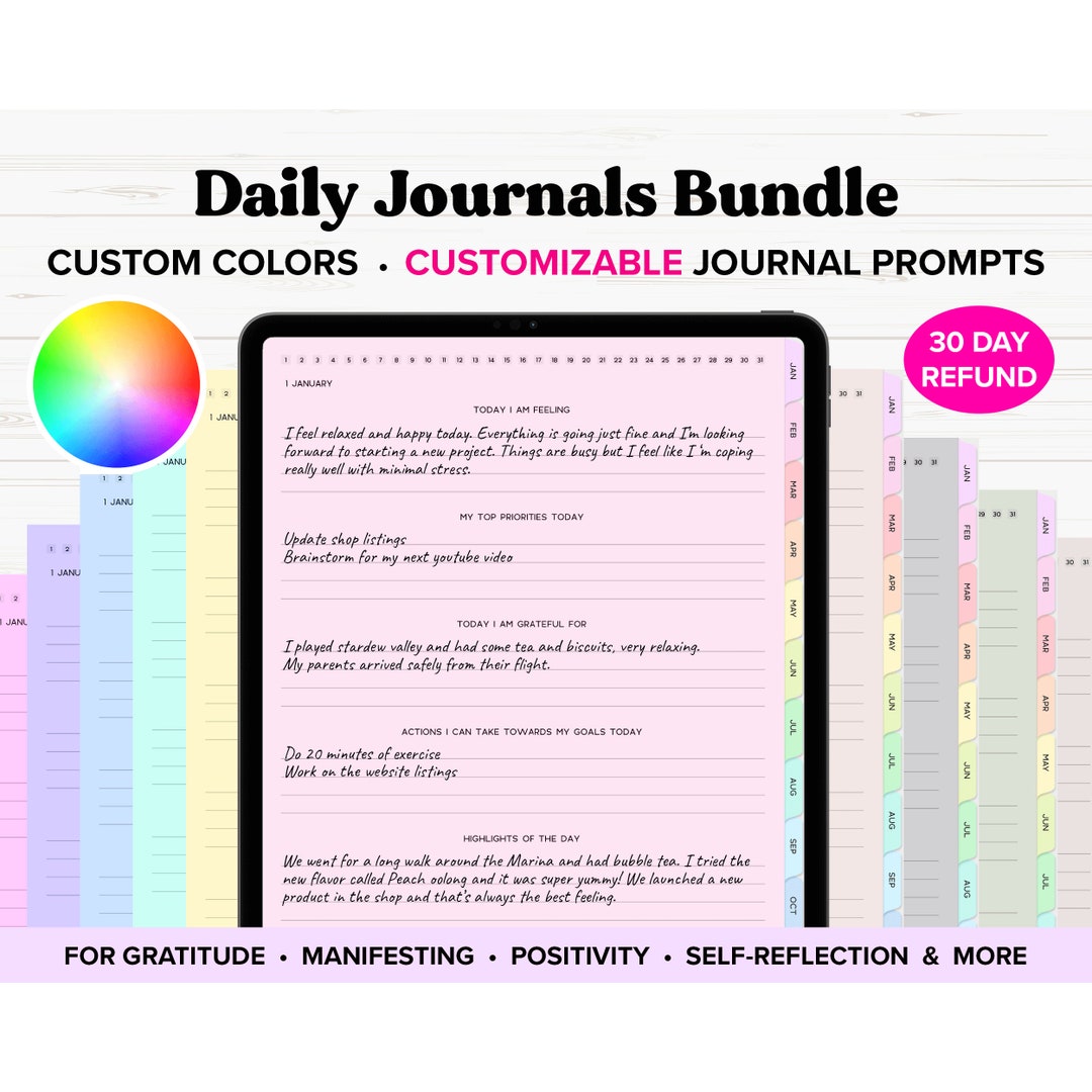 Digital Daily Journal Prompts, Digital Gratitude Journal, Manifestation ...