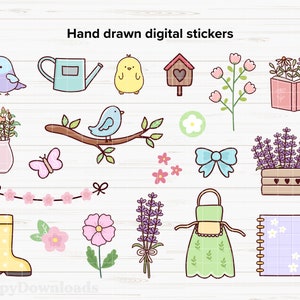 Spring Digital Stickers, Spring Stickers, Seasonal Stickers, Pre ...