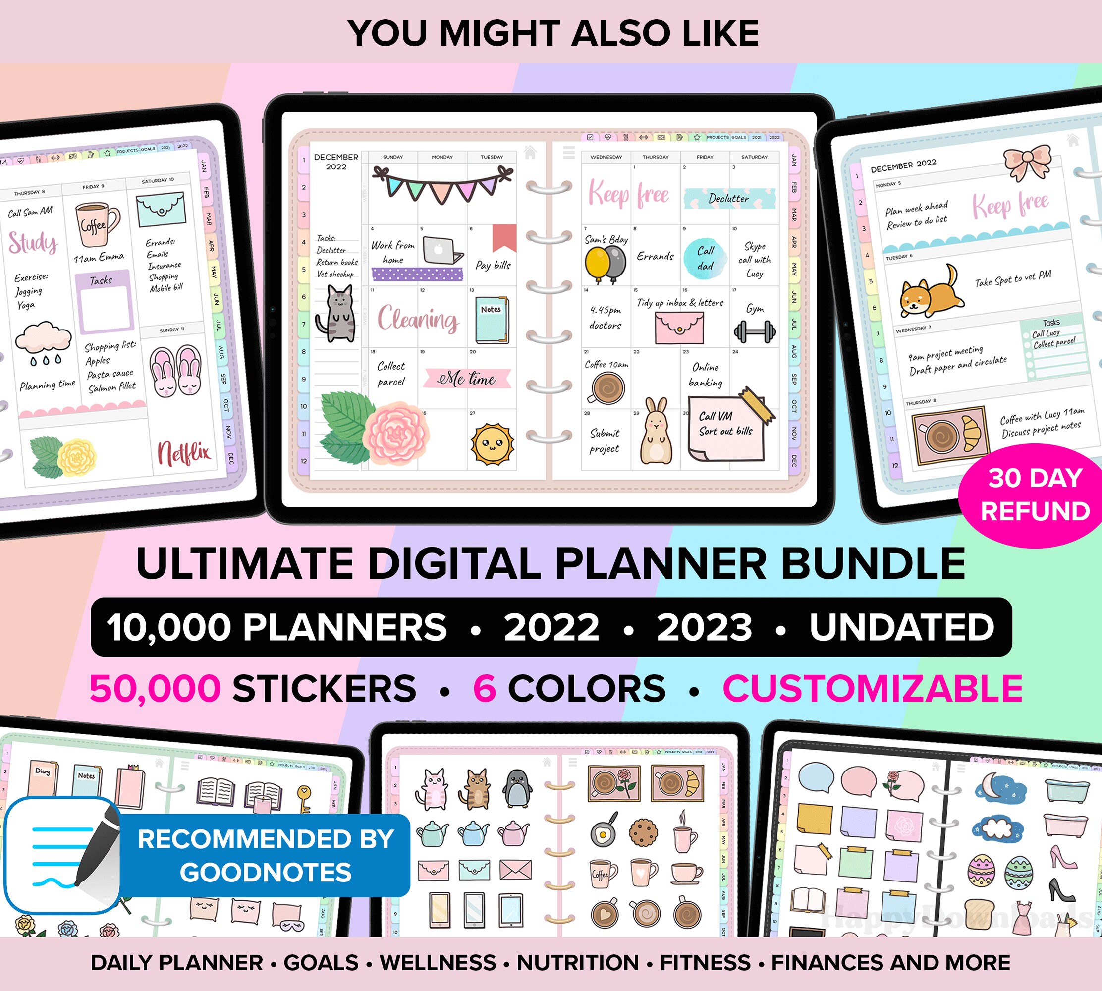 Mom Digital Planner Mom Planner Inserts Family Planner Goodnotes ...