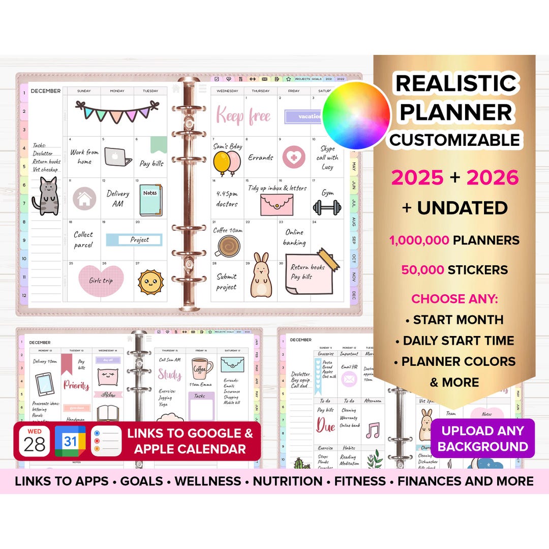Digital Planner 2025 2026 Undated Planner Goodnotes Planner iPad ...