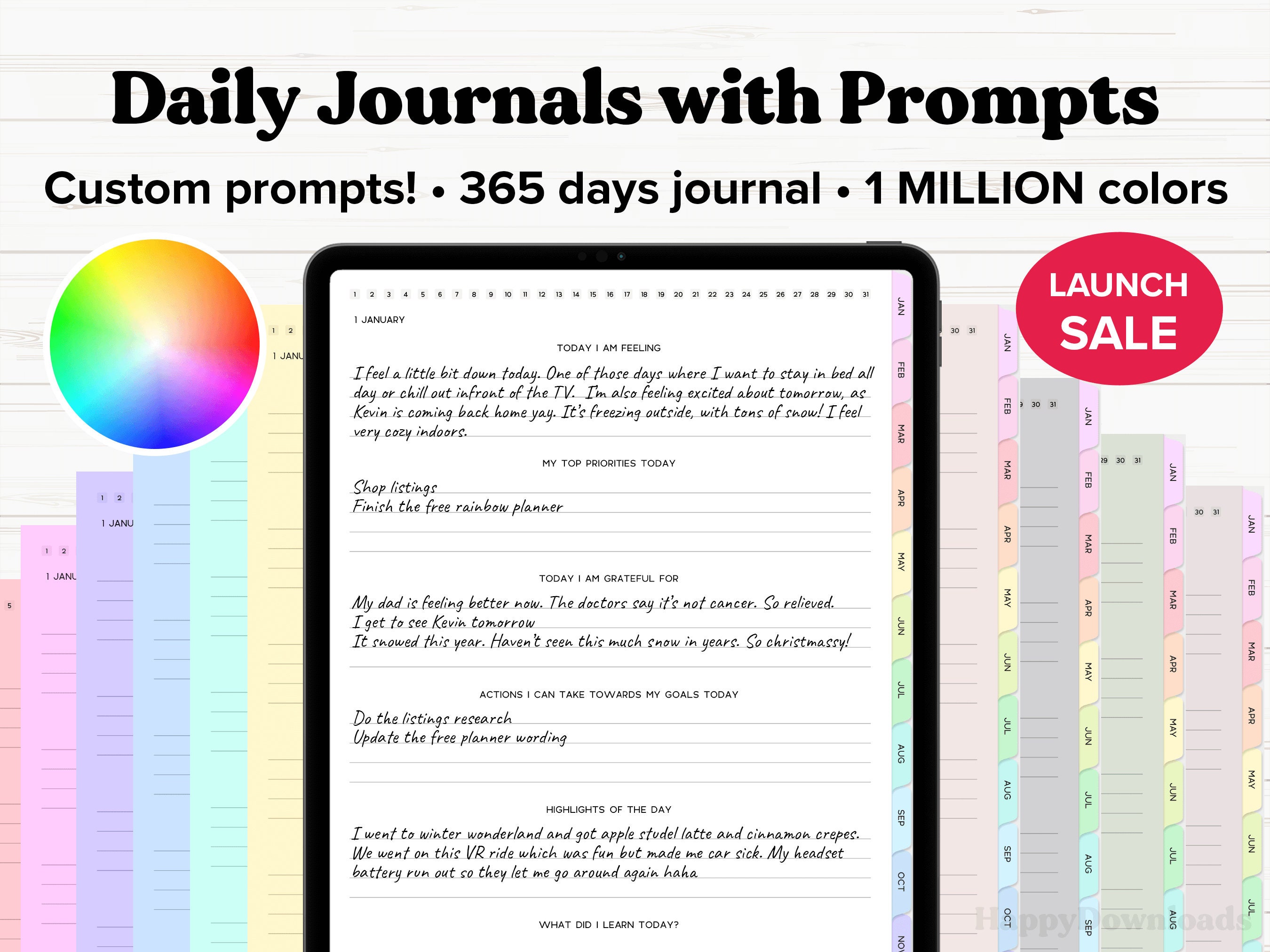 Digital Daily Journal Prompts Digital Journal 365 Journal - Etsy