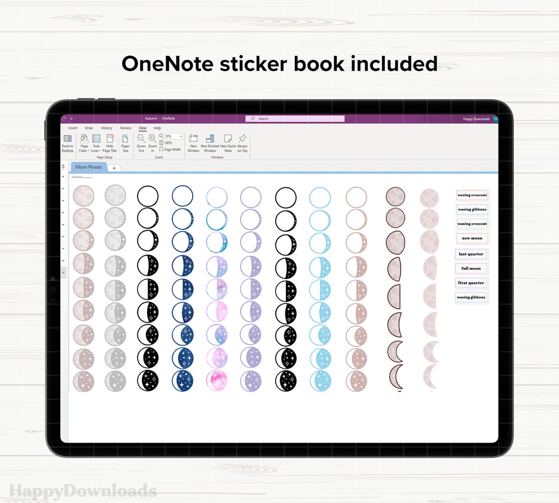 Moon Phases Digital Stickers, Moon Stickers, Goodnotes Stickers ...