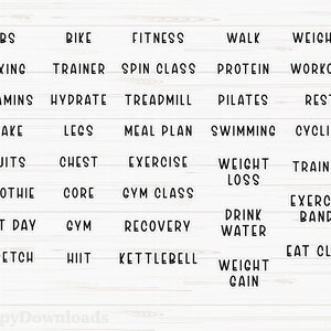 Fitness Stickers Digital, Exercise Stickers, Gym Stickers, Workout ...