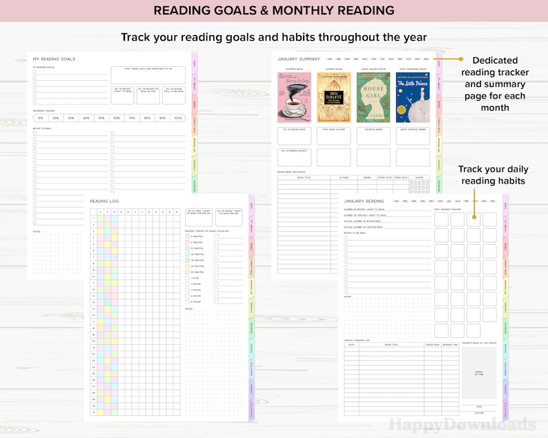 Digital Reading Journal Digital Reading Planner Reading - Etsy