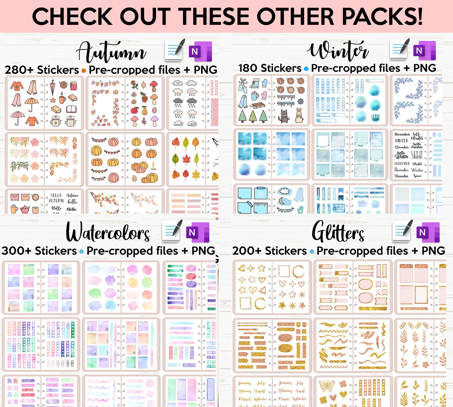 Spring Digital Stickers Spring Stickers Seasonal Stickers | Etsy