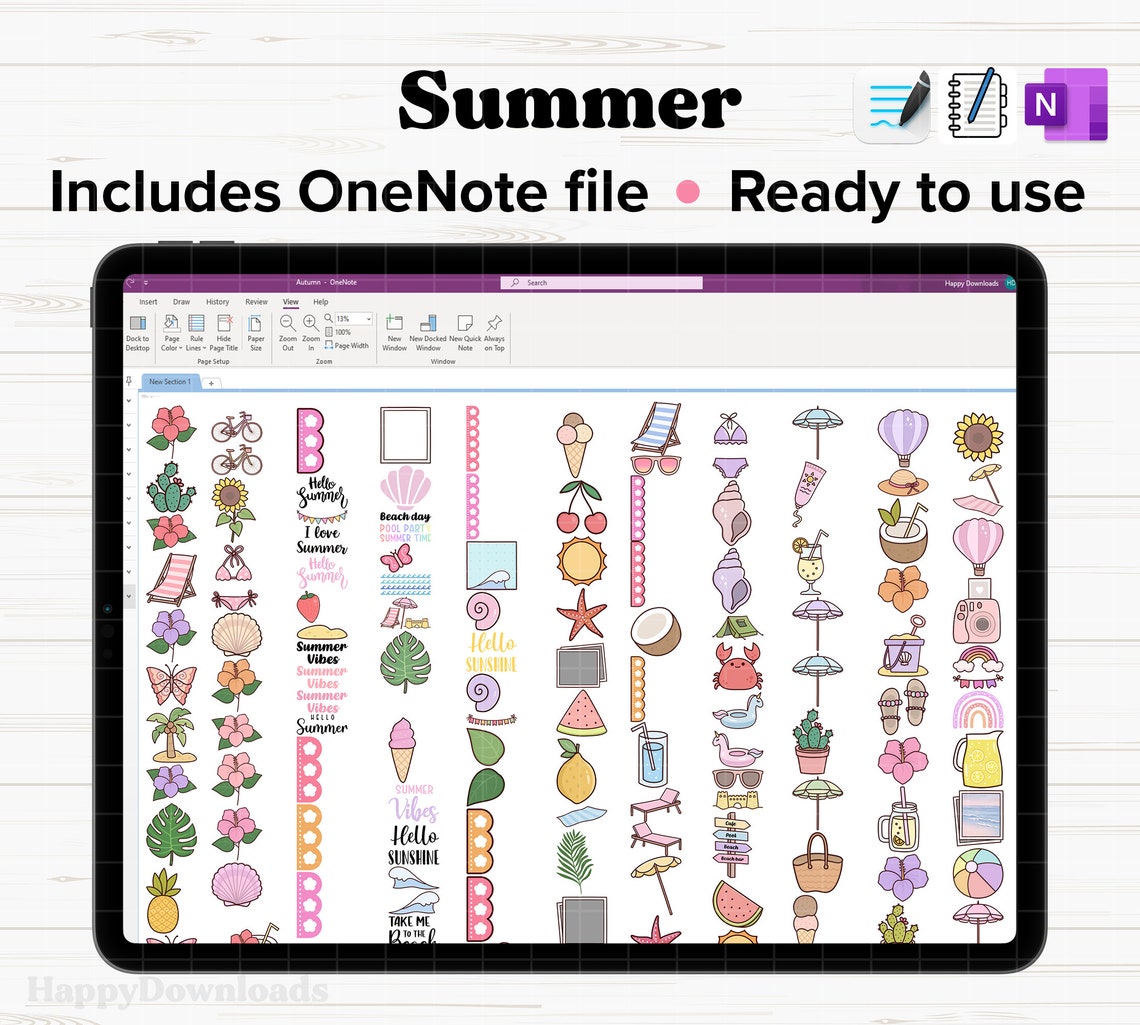 Summer Digital Stickers Summer Stickers Seasonal Digital - Etsy