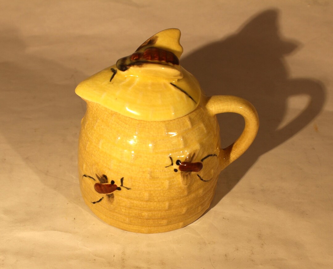 Vintage Yellow Beehive-shaped Honey Pitcher With Bee Lid - Etsy