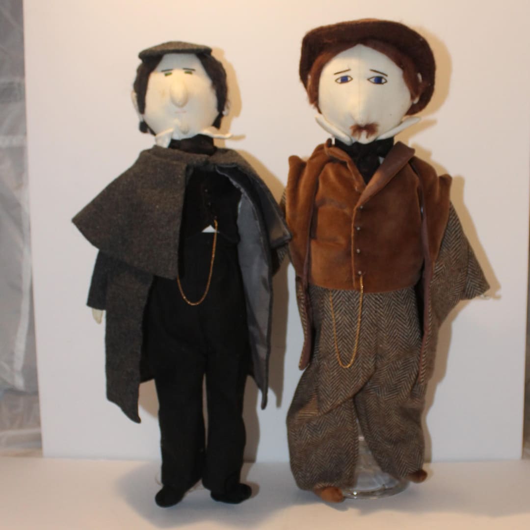 Sherlock Holmes & Dr. Watson Handmade Plush Dolls - 18" Collectible ...