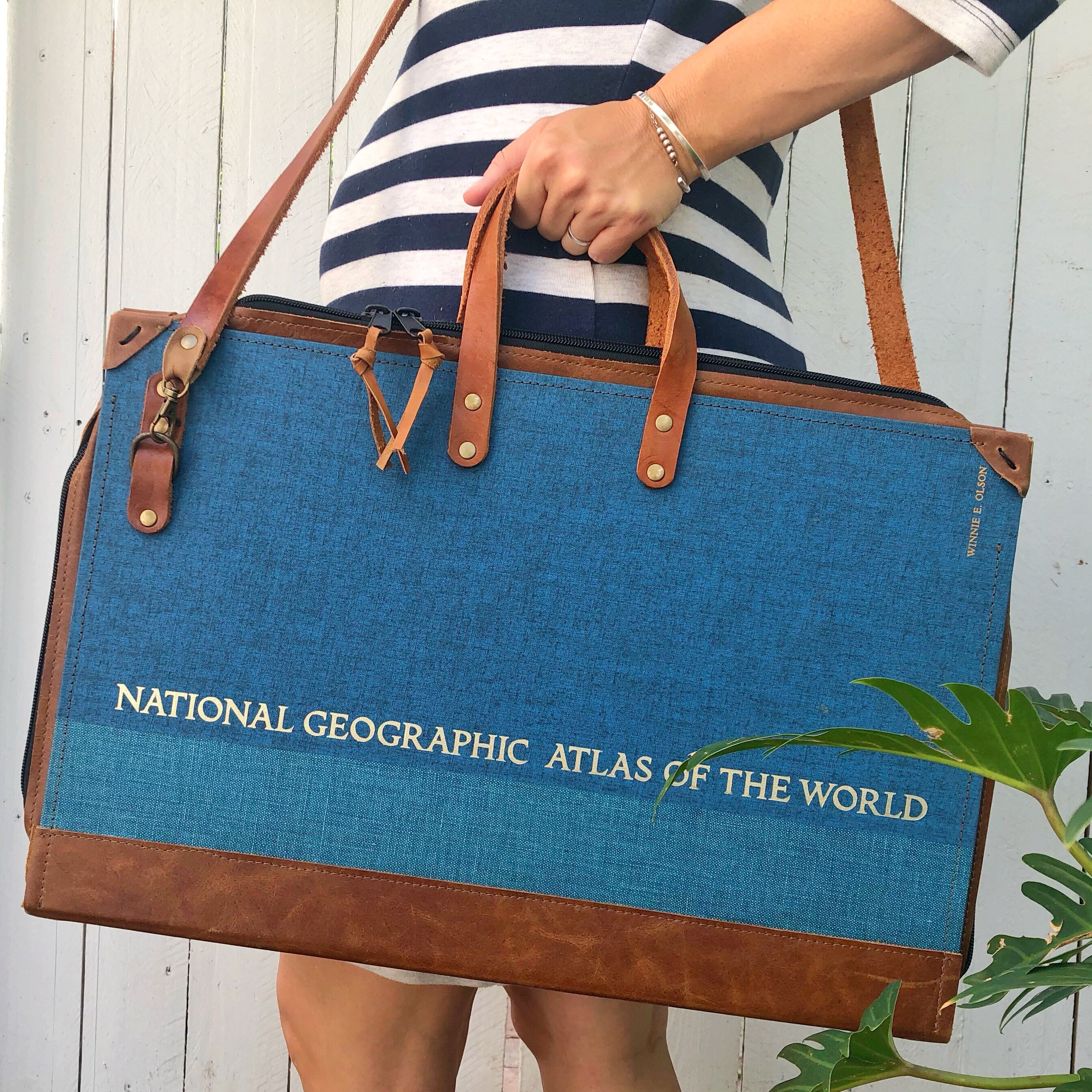 Vintage Atlas Briefcase, Laptop Case - Etsy
