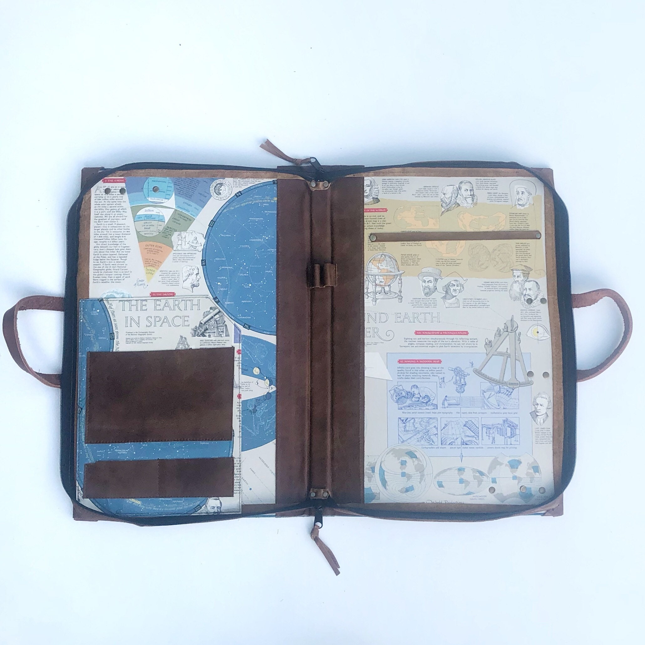 Vintage Atlas Briefcase, Laptop Case - Etsy