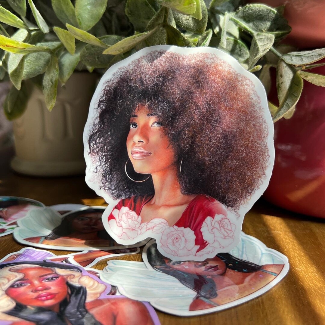 Curly Hair Sticker - Etsy