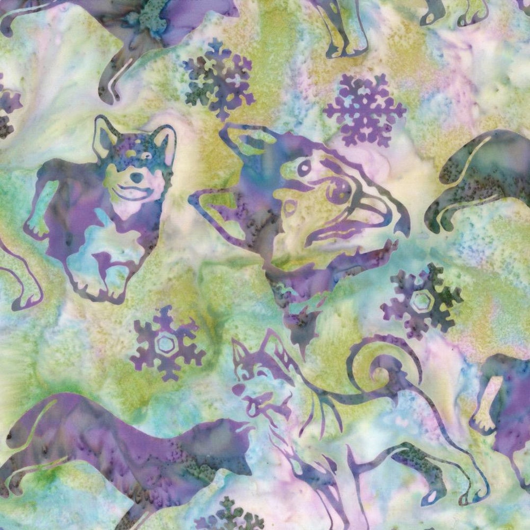 Hoffman Fabrics Abalone Siberian Husky Dog Batik Fabric J2430-185 ...