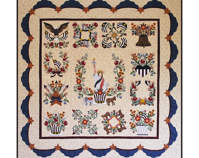 P3 Designs Baltimore Liberty Patriotic Applique Quilt Pattern Set - Etsy