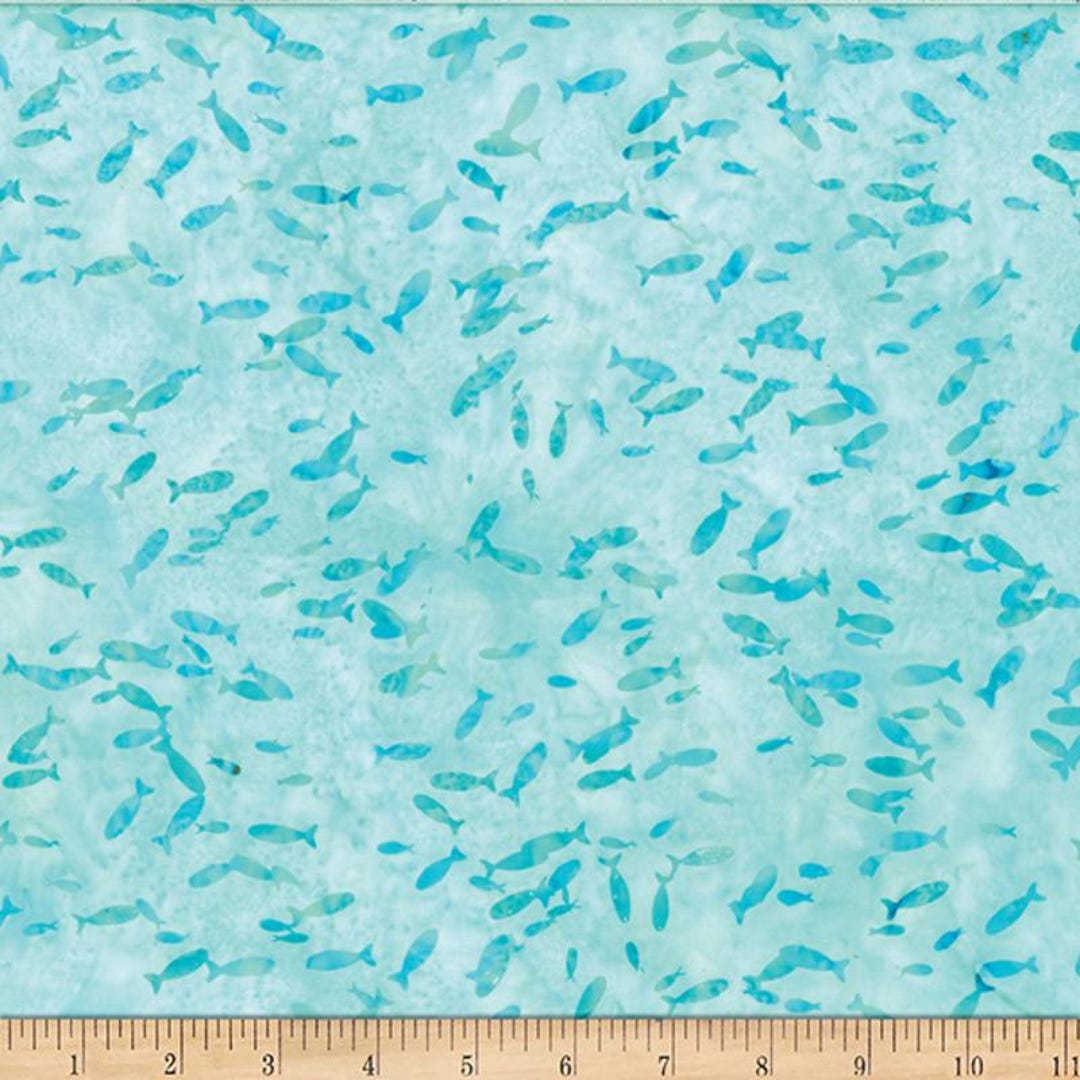 Hoffman Fabrics Susan Claire Frog Pond Jelly Batik Acapulco Fish Fabric ...