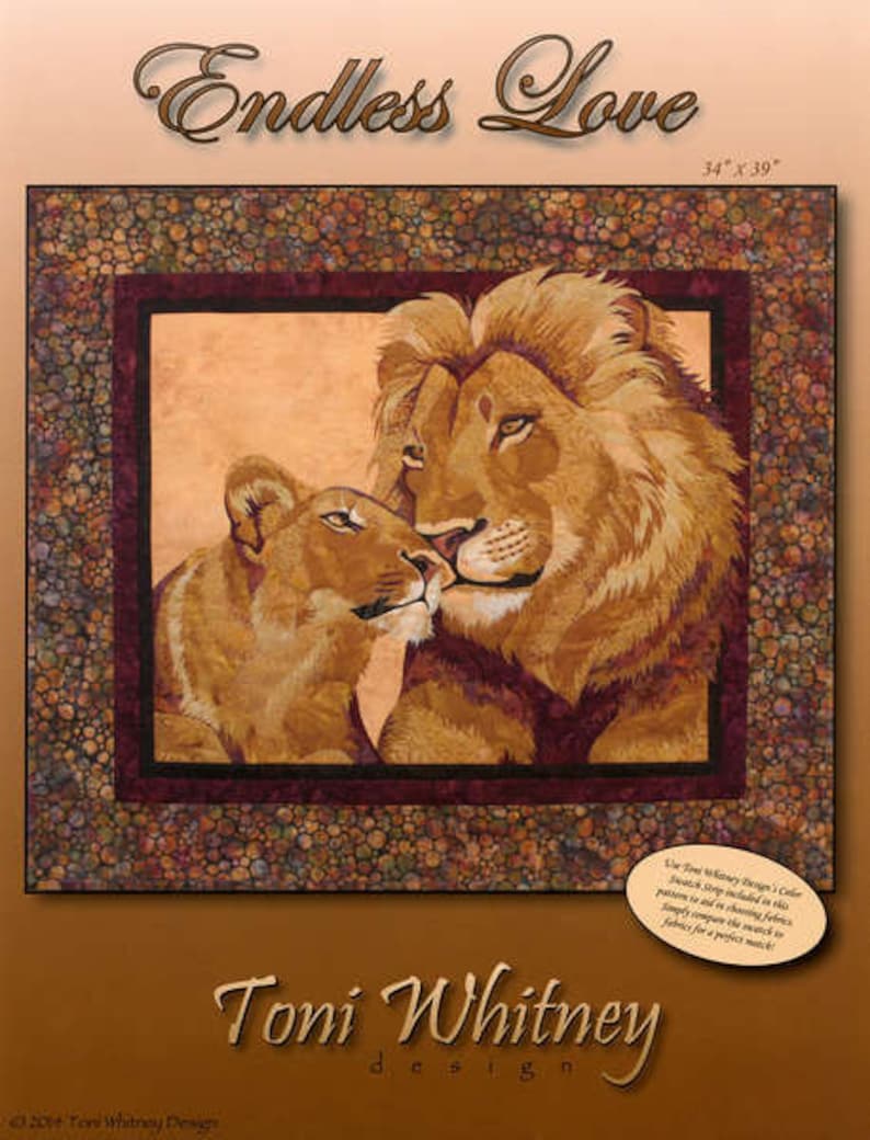 Toni Whitney Design Endless Love Lions Applique Quilt Pattern | Etsy