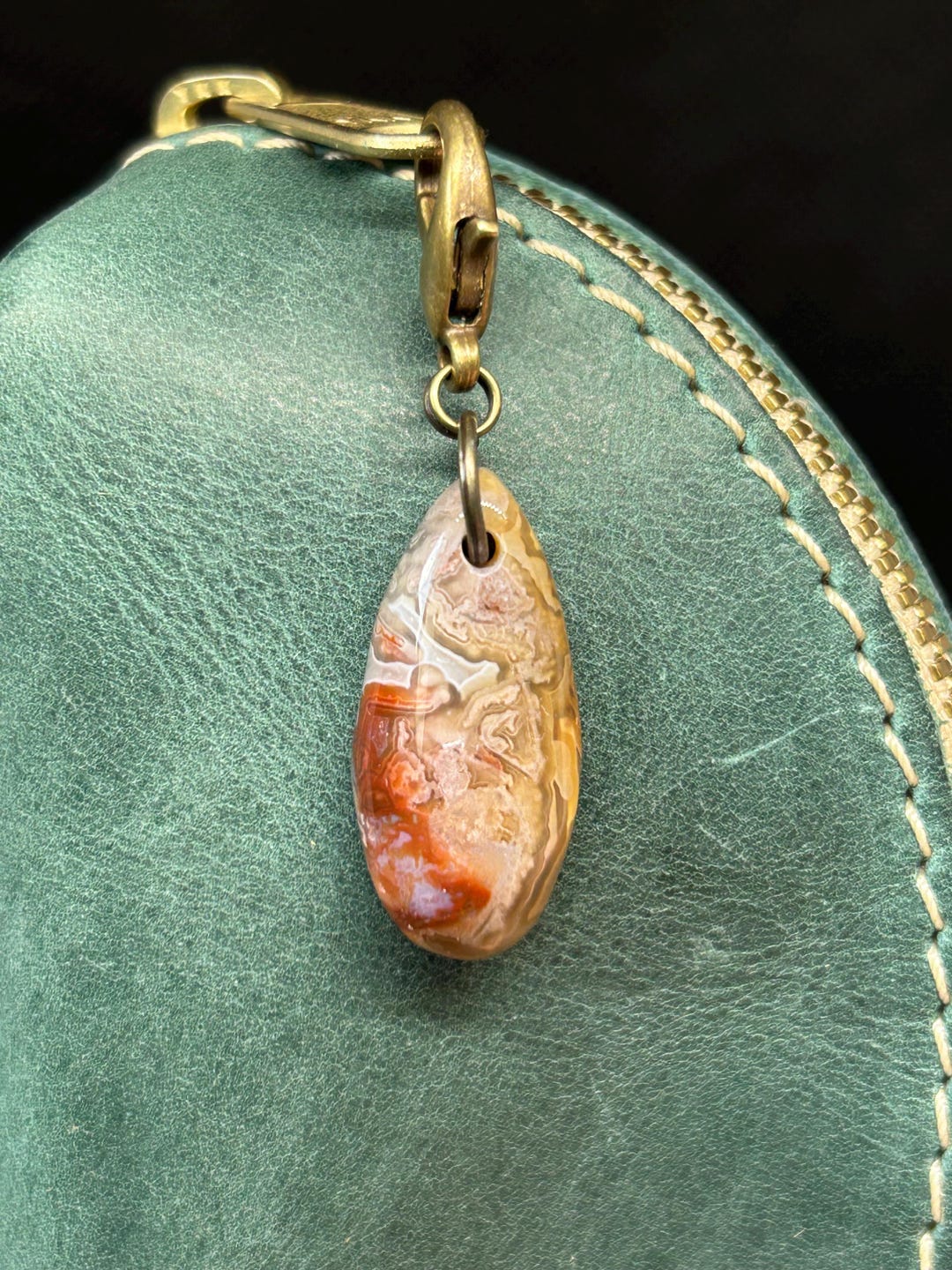 OA026 Mexican Laguna Lace Agate Bag Flair - Etsy