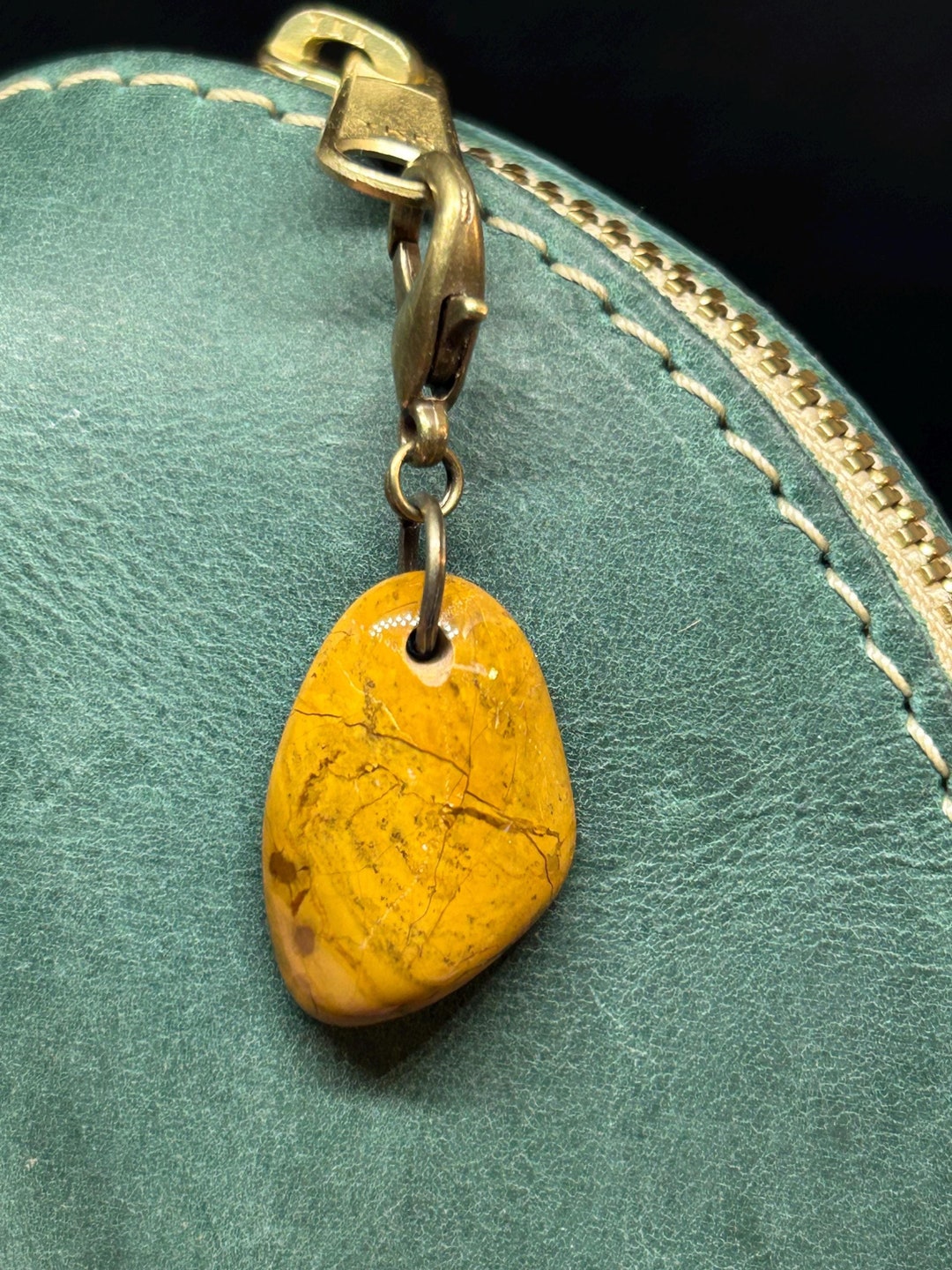 Handmade Yellowstone Jasper Pendant: Golden Yellow Montana Stone - Etsy