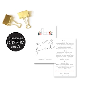 Customized printable mini facial cards original hand | Etsy