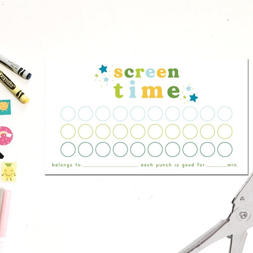 Screen Time Reward Chart Printable Download Hand | Etsy