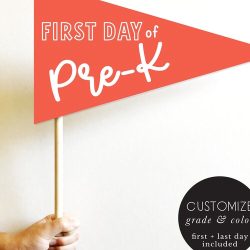First Day of School Pennant Flag Printable Homeschool School - Etsy