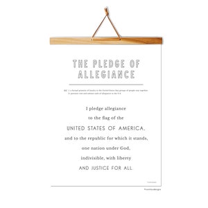 Pledge of Allegiance Poster Hand Illustrated Printable Instant Download ...