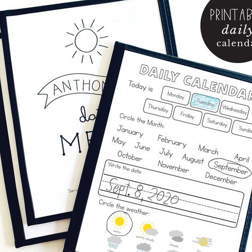 Daily Calendar Circle Time Calendar Hand Illustrated - Etsy