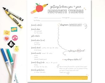 All About My Teacher Survey Back to School Teacher - Etsy