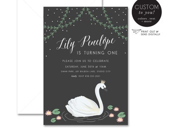 Swan Wedding Invitation - Etsy
