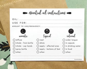 Essential Oil Sample Cards | Etsy