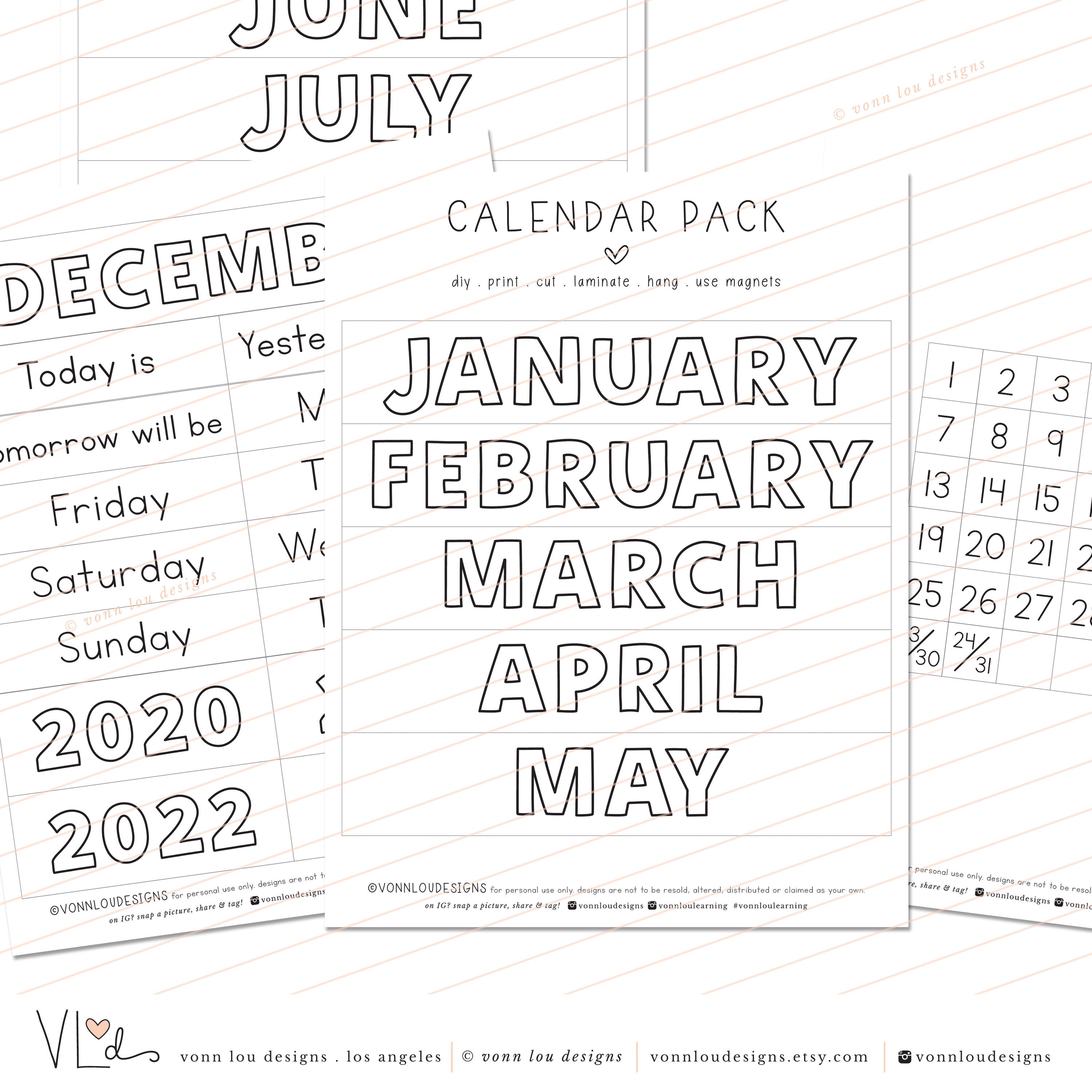 Daily Calendar Pieces Circle Time Calendar Hand - Etsy