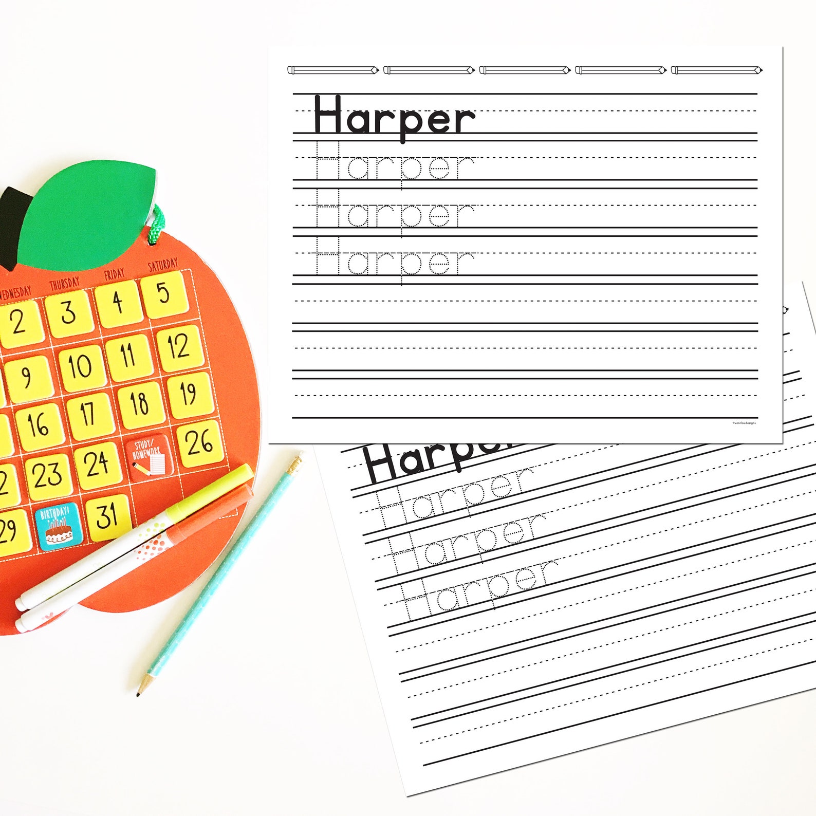 Penmanship Practice Page Customized With Name Handwriting - Etsy