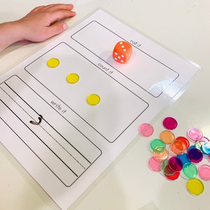 Math Practice Printable Instant Download DIY Roll It Count It Write It ...