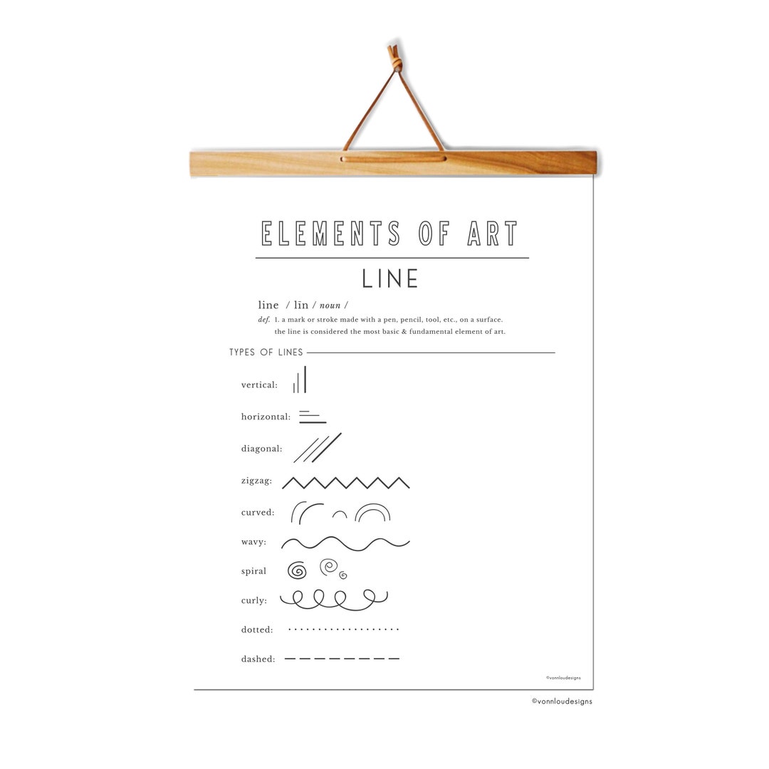 Element of Art Lines Chart Hand Illustrated Printable Instant Download ...