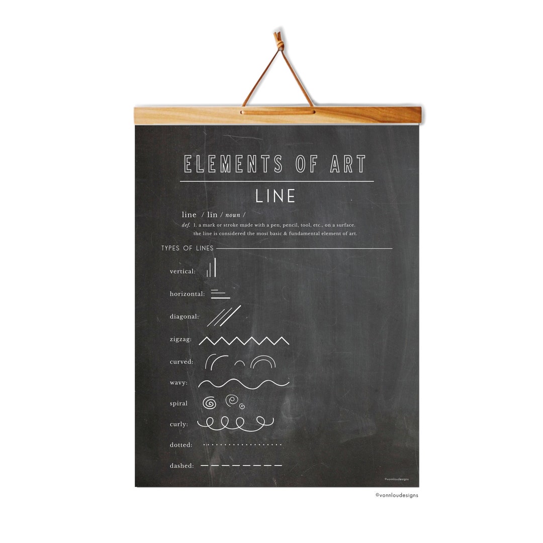 Element of Art Lines Chart Hand Illustrated Printable Instant Download ...
