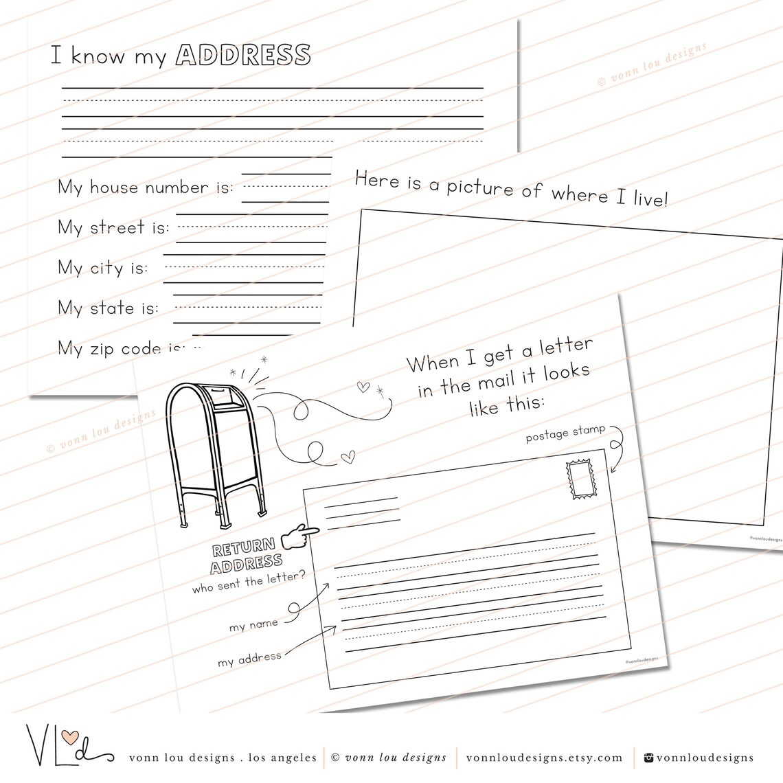 Address Practice Where I Live House Address Hand | Etsy