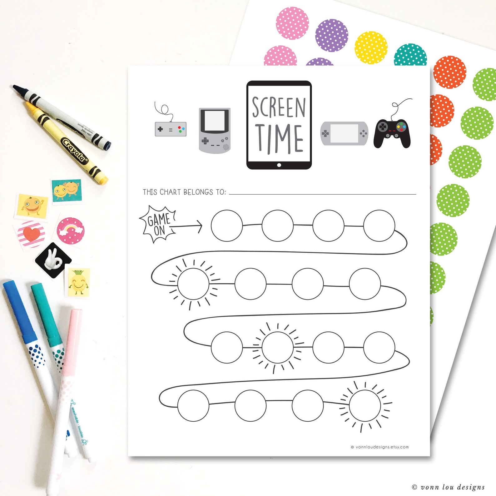 Screen Time Reward Chart Printable Download Hand | Etsy